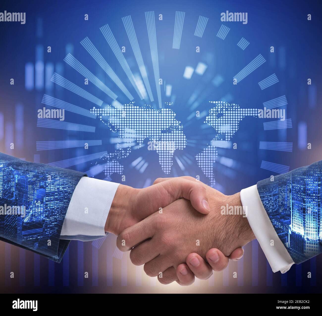 The handshake concept - business metaphor illustration Stock Photo - Alamy