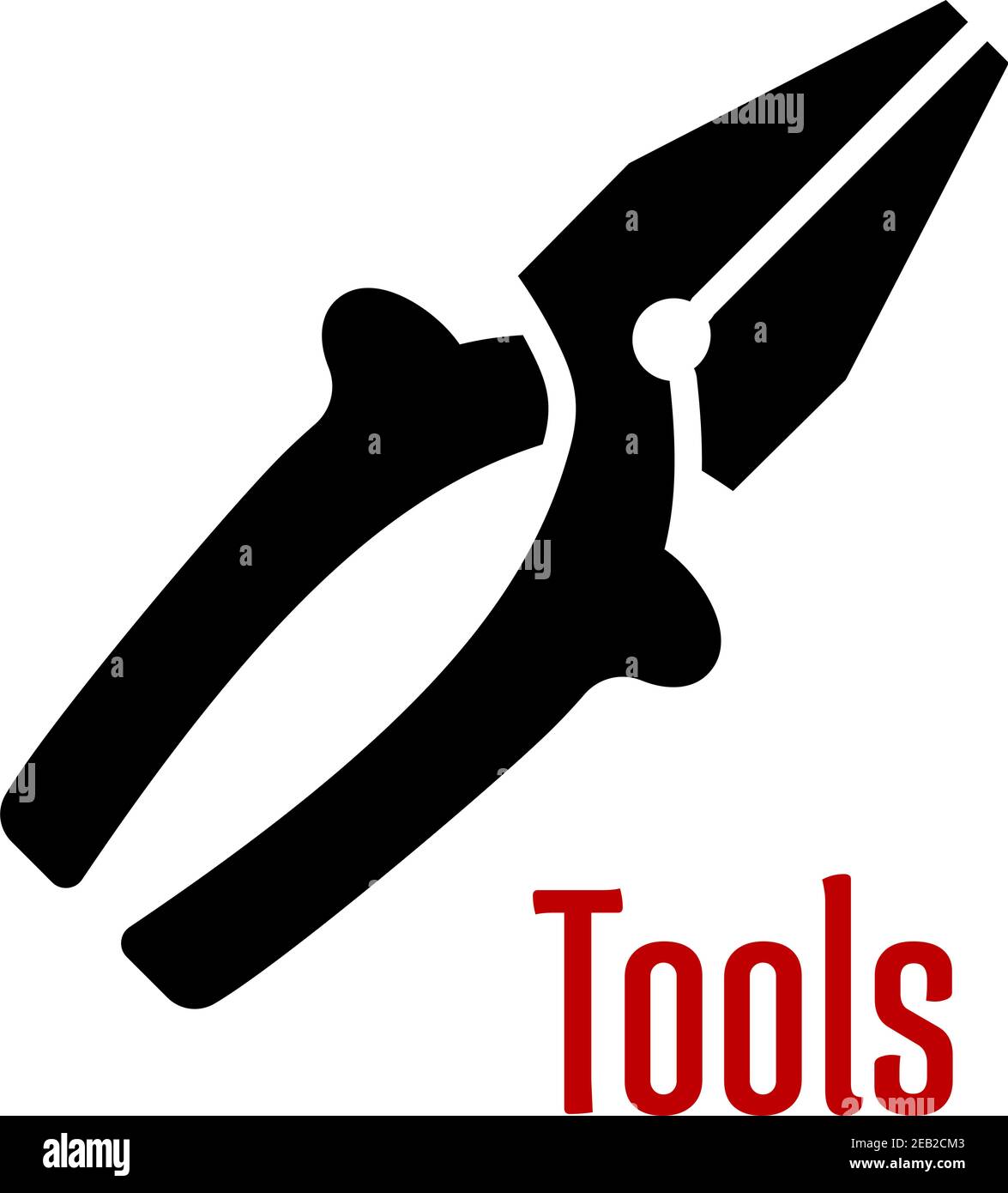 Pliers tool black silhouette with insulation grips and wire cutter ...