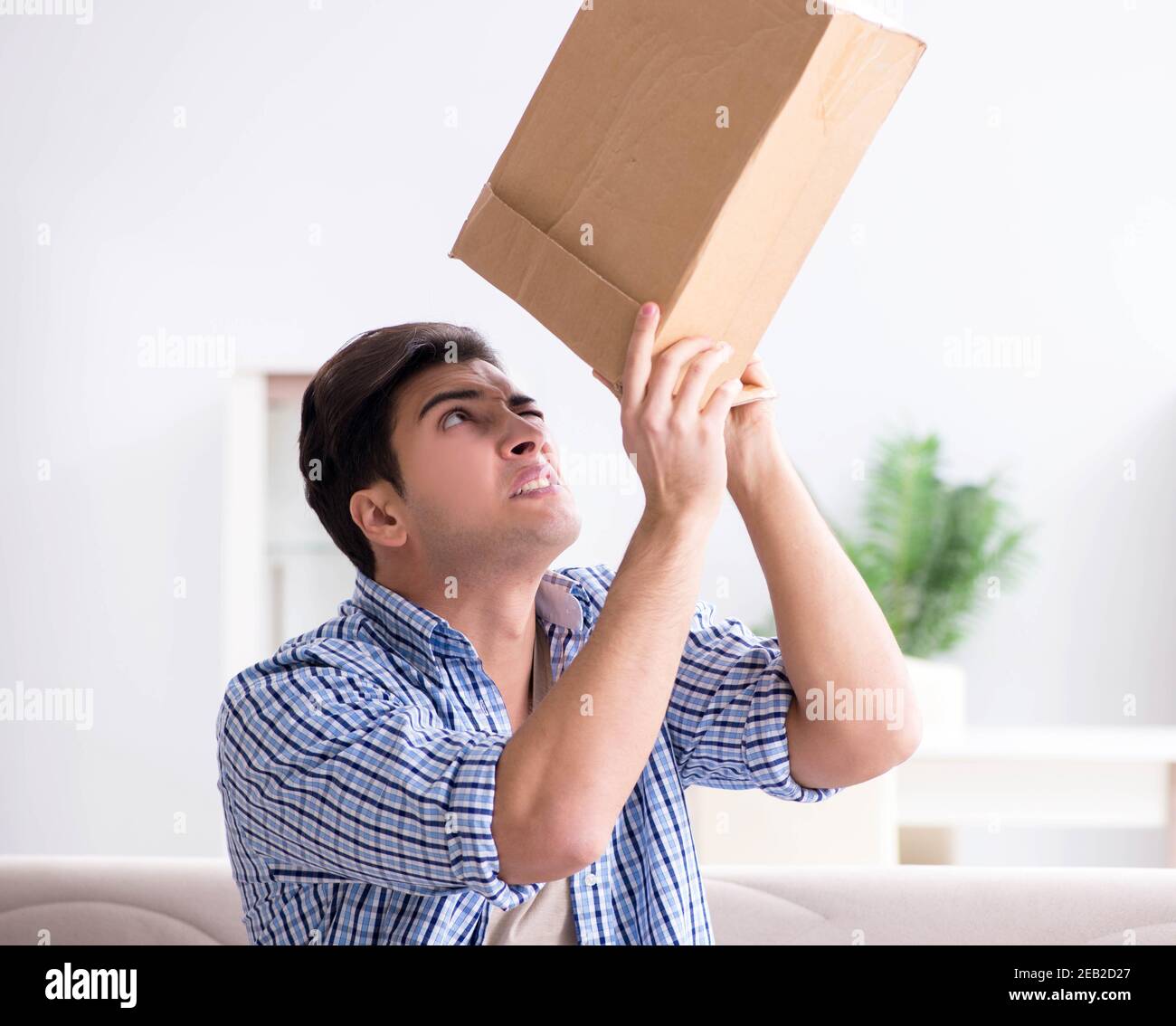 The man receiving empty parcel with stolen goods Stock Photo - Alamy