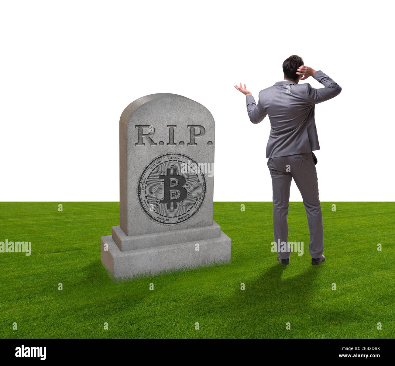 The businessman mourning the demise and death of bitcoin Stock Photo ...