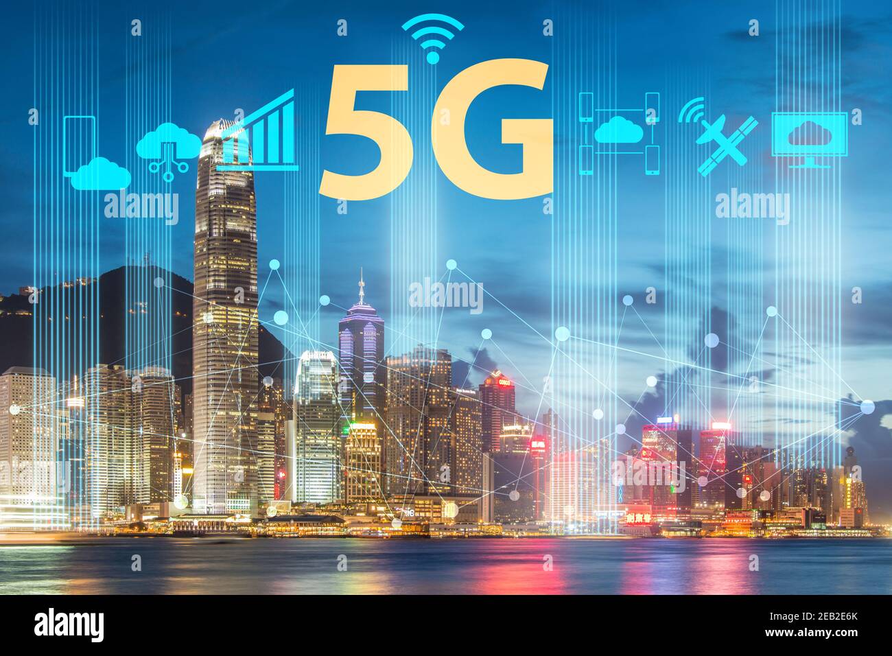Concept of 5g networks in the large cities Stock Photo - Alamy