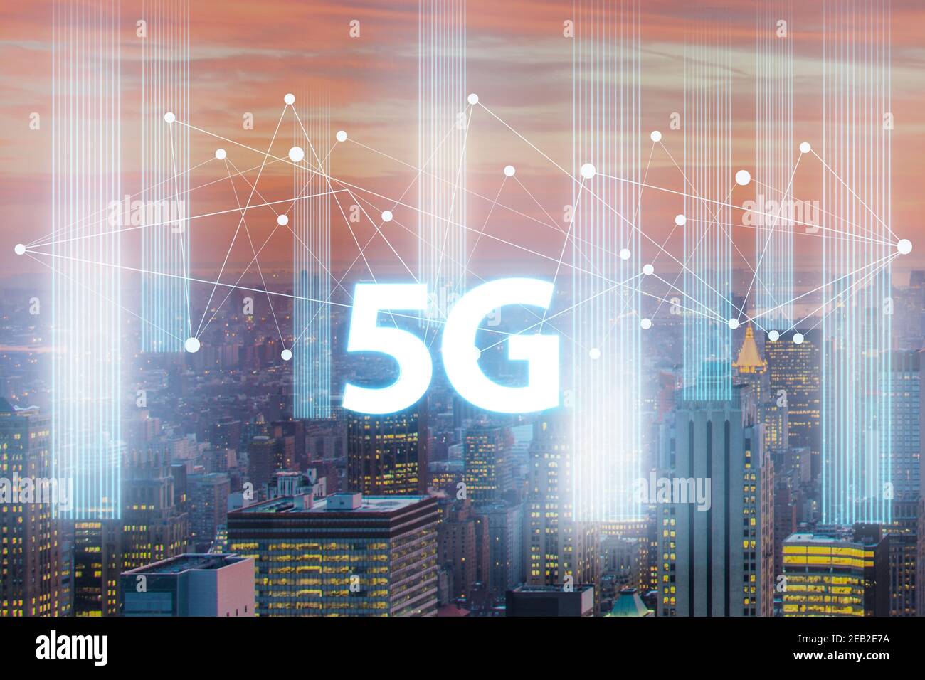 Concept of 5g networks in the large cities Stock Photo - Alamy