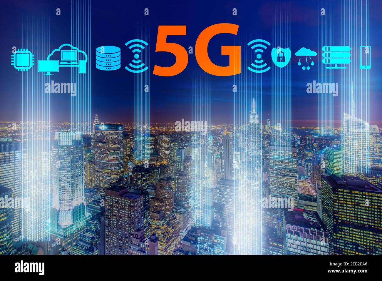 Concept of 5g networks in the large cities Stock Photo - Alamy