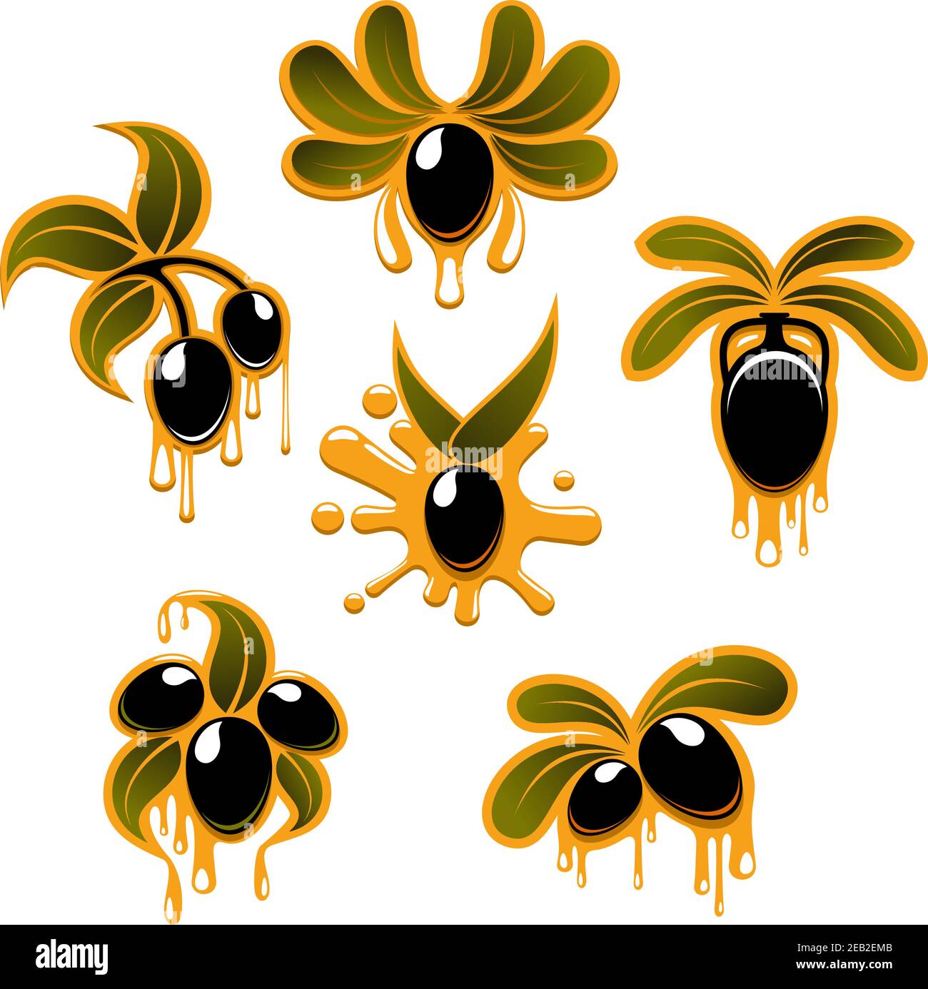 Olive oil drops white background Stock Vector Images - Alamy