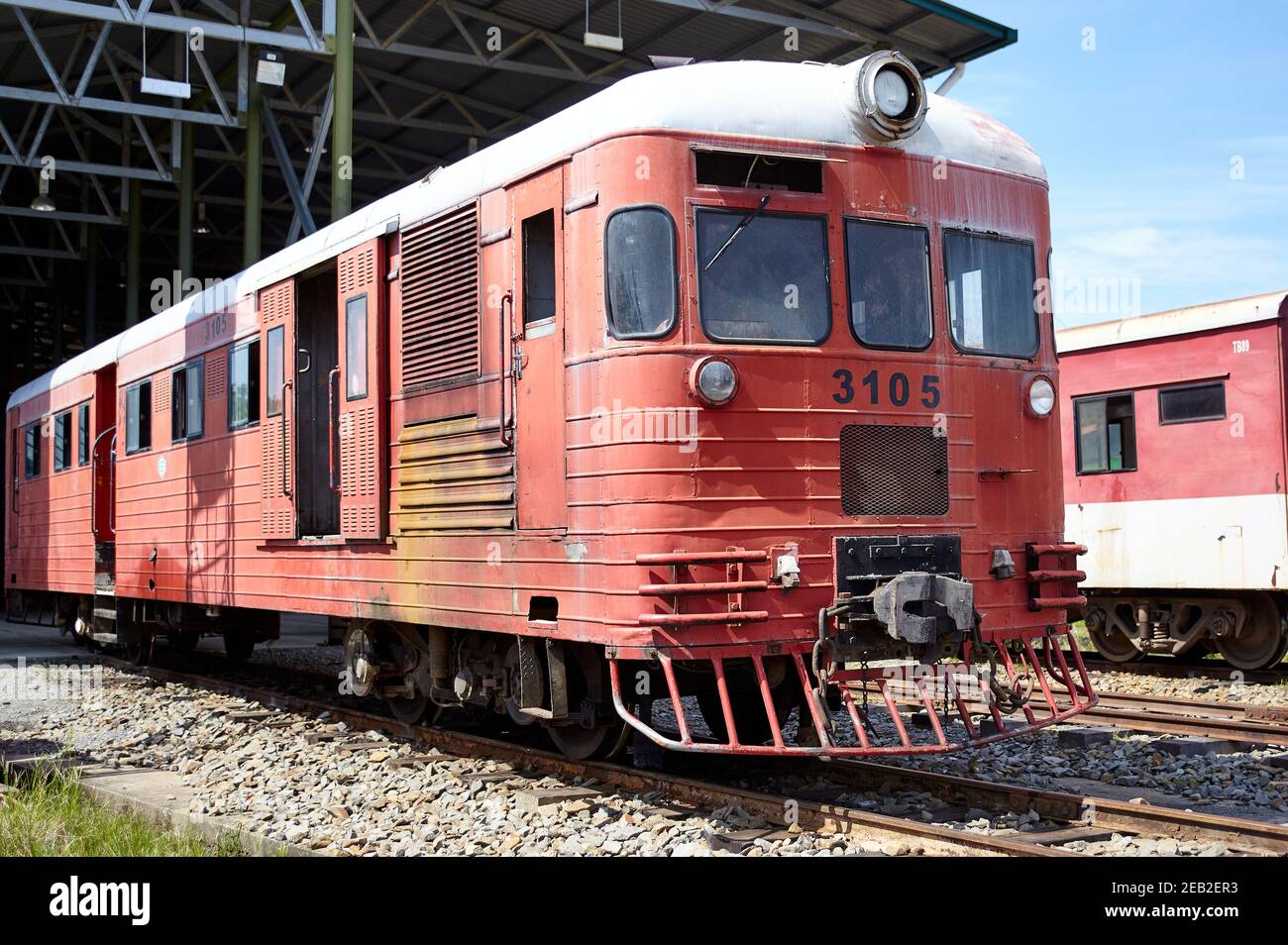 Old diesel railcar at Beaufort, Sabah State Railways, Malaysia Stock ...