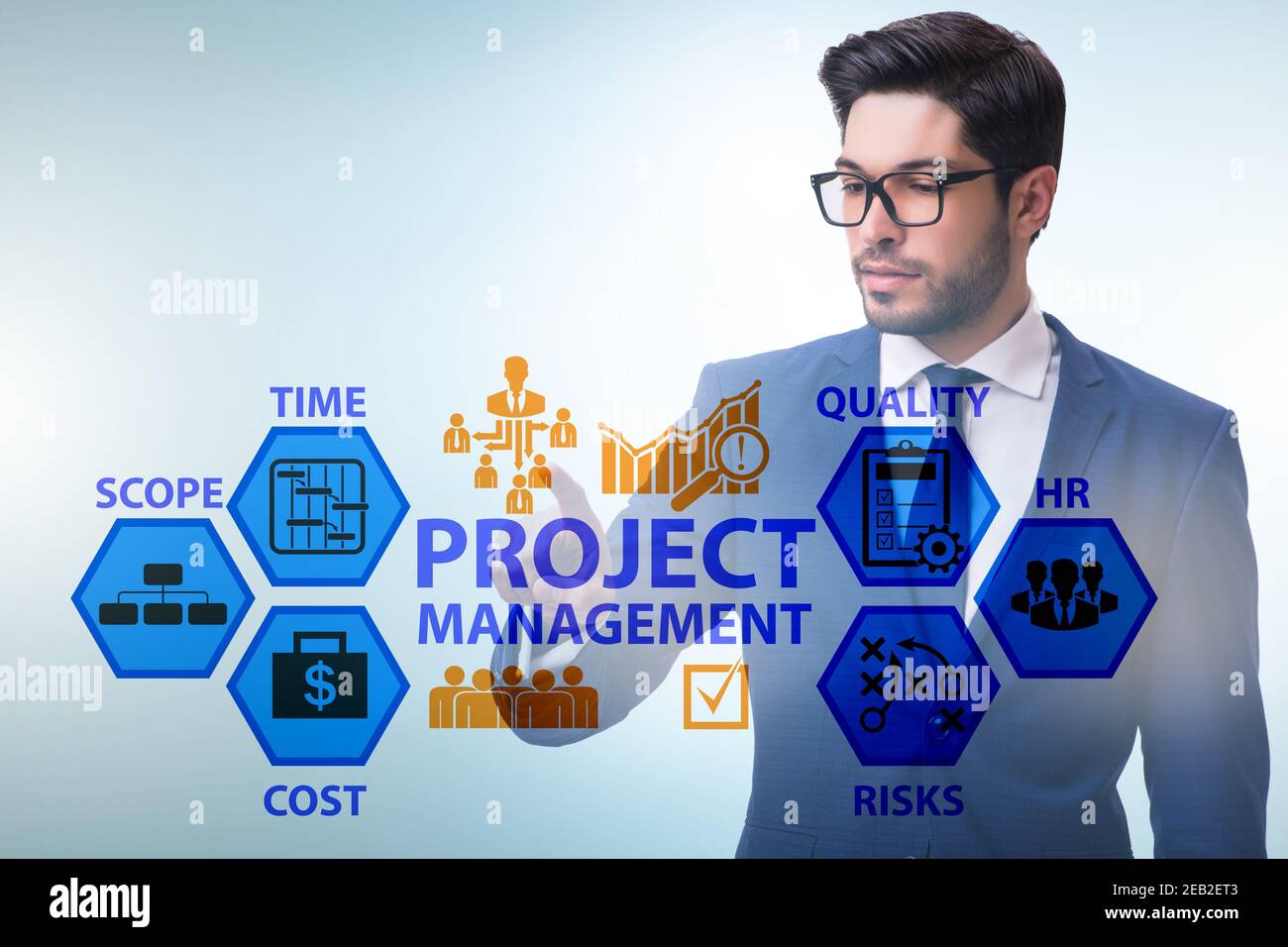 Concept of project management with the business people Stock Photo - Alamy