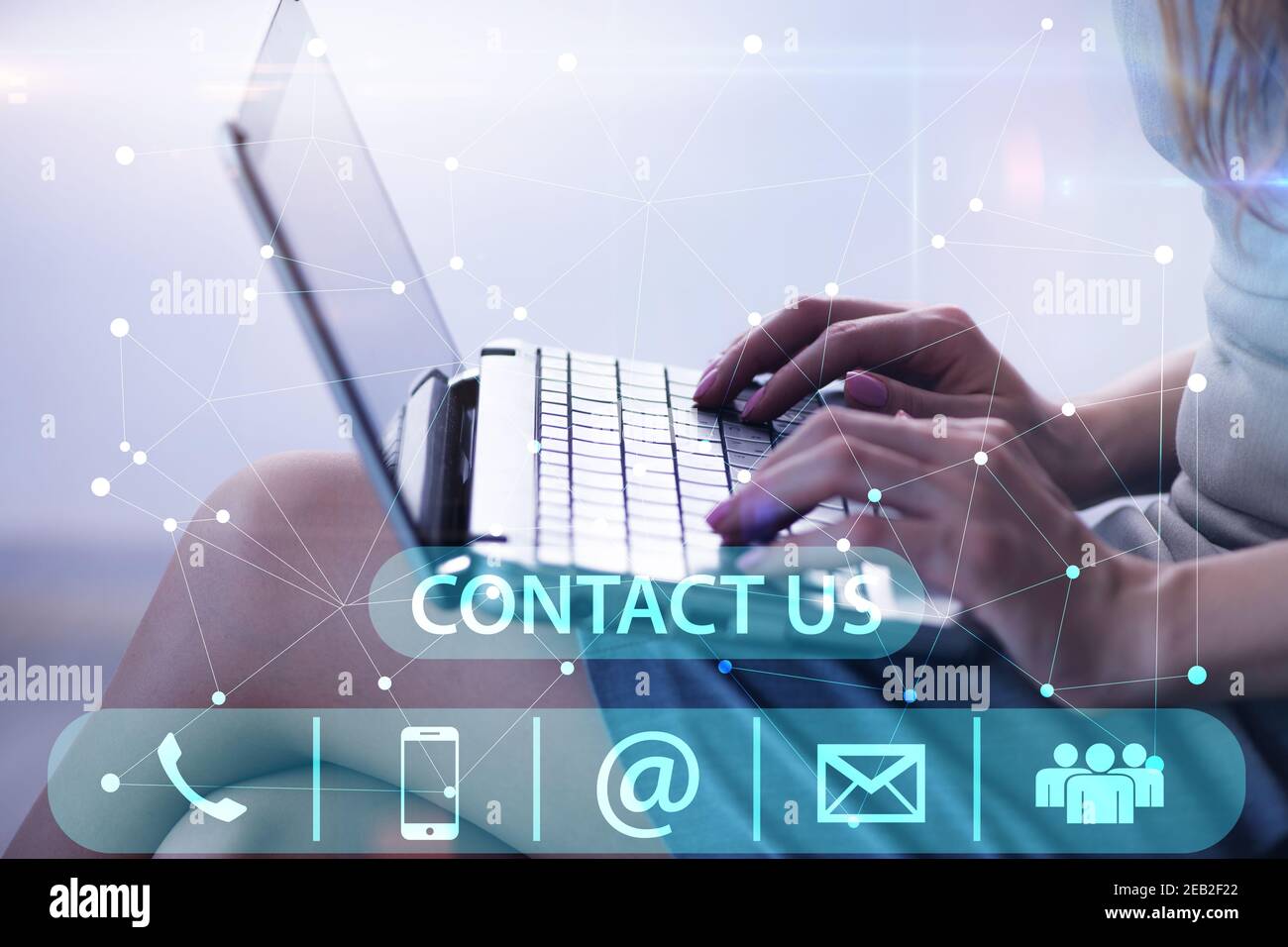 Communication concept with the key contact means Stock Photo - Alamy