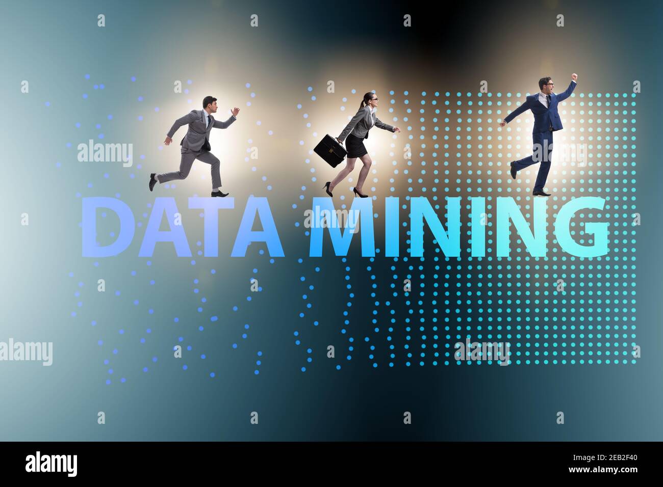 Concept of big data and data mining with the business people Stock ...