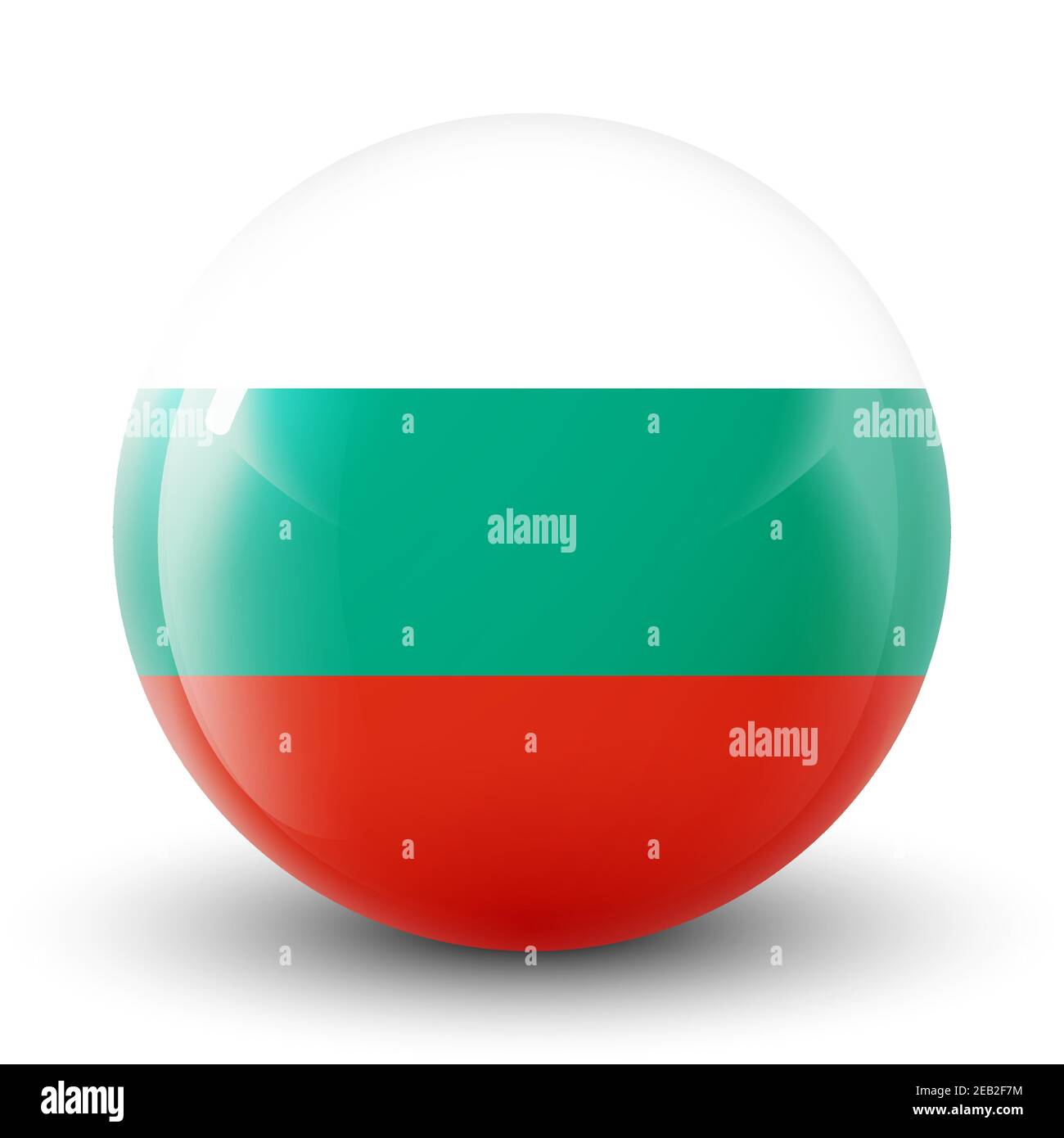 Glass light ball with flag of Bulgaria. Round sphere, template icon ...