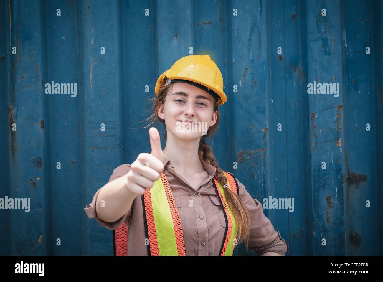 Portrait of Confident Transport Engineer Woman in Safety Equipment ...