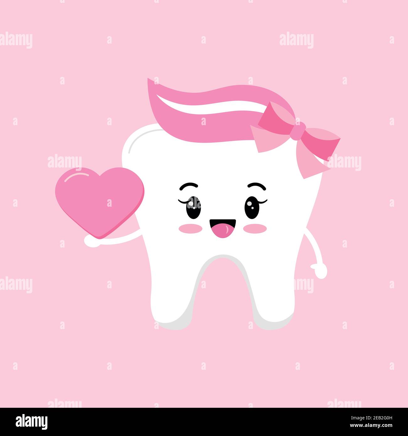 Valentines day tooth with heart in hand dental icon Stock Vector Image ...