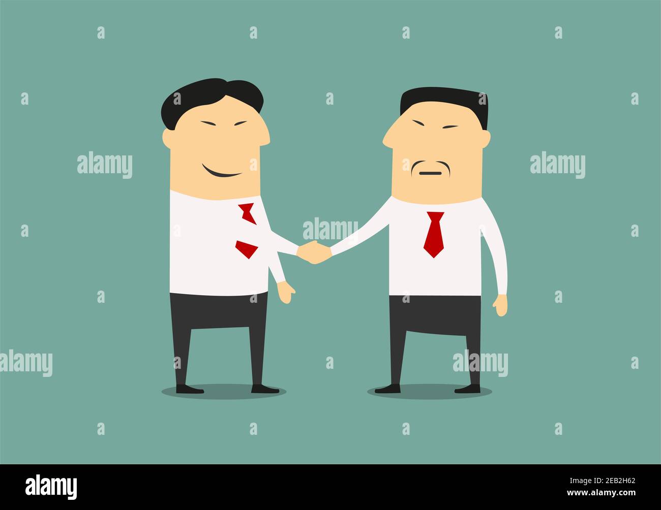 Handshake of two asian businessmen. Cartoon style, for business and ...