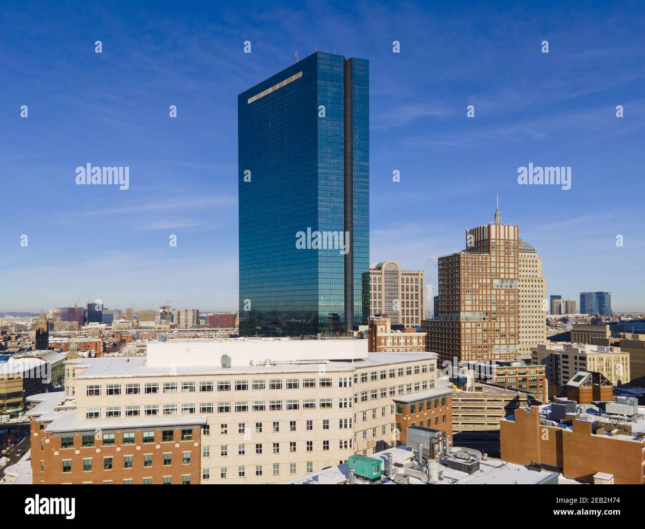 Boston Back Bay modern city skyline including John Hancock Tower in ...