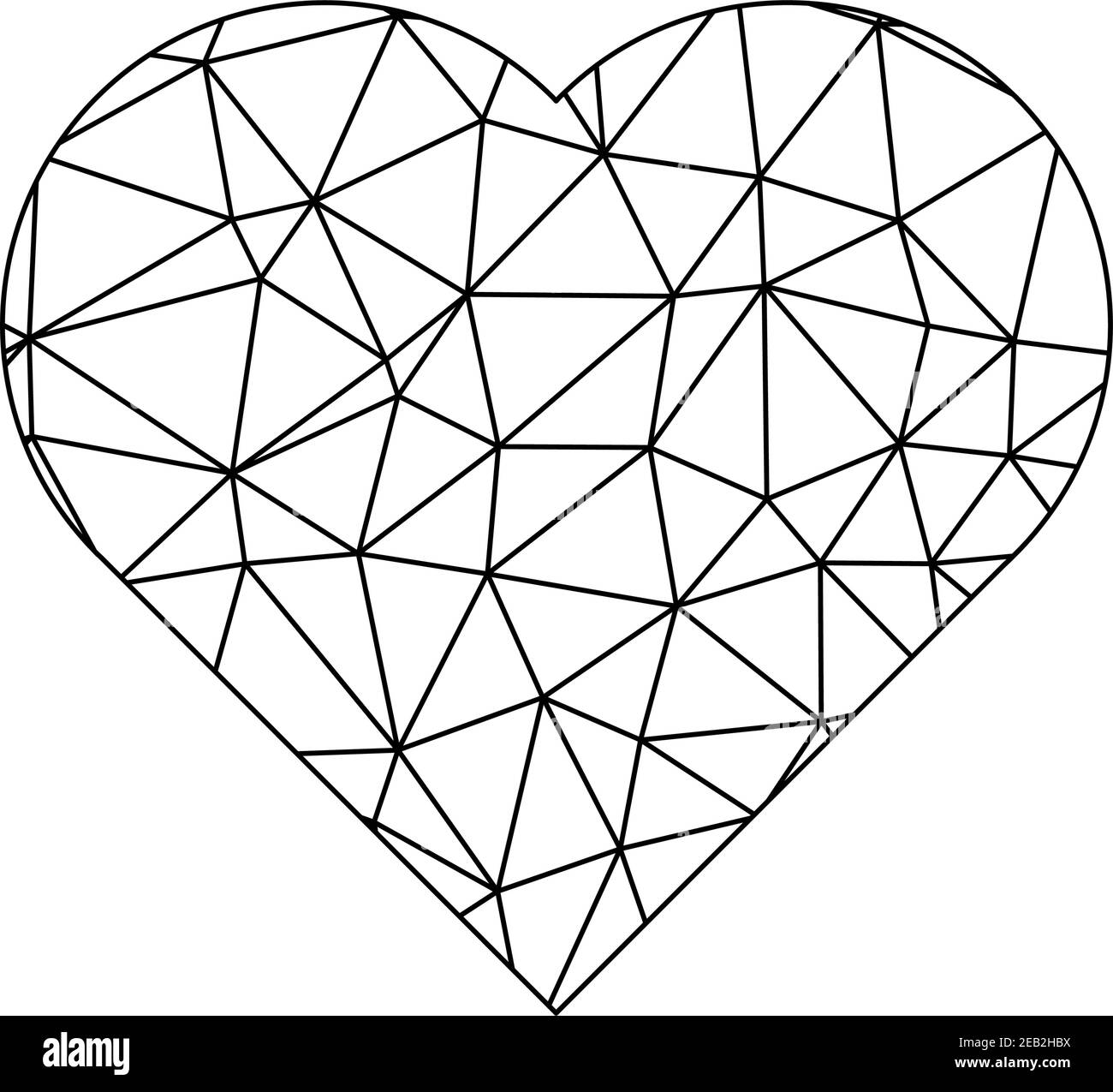 Low poly net heart. Symbol of love and St Valentines Day. Vector ...