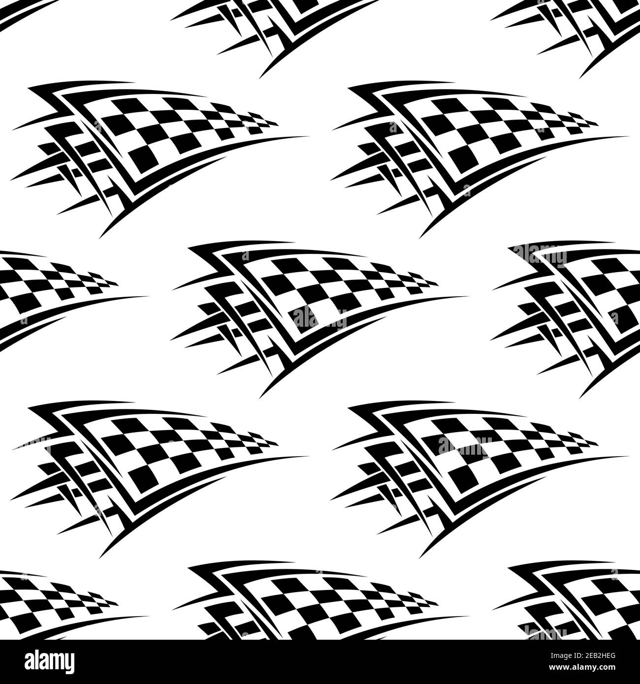 Black and white racing seamless background pattern with checkered flags ...