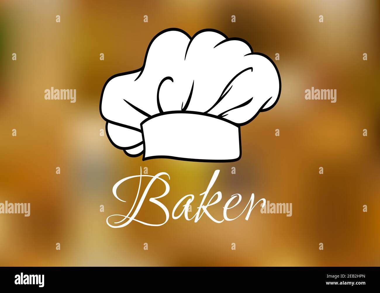 White chef and baker cap or toque traditional uniform with high ...