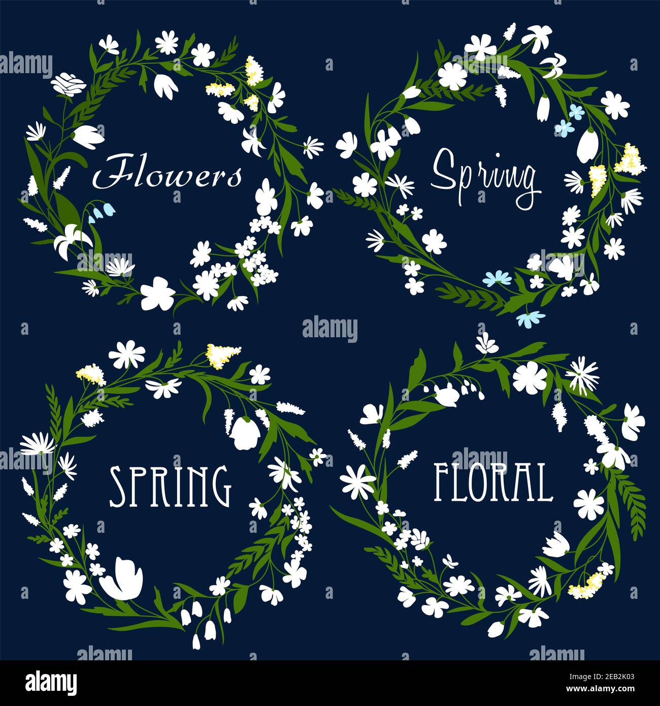 Dainty white flowers Stock Vector Images - Alamy