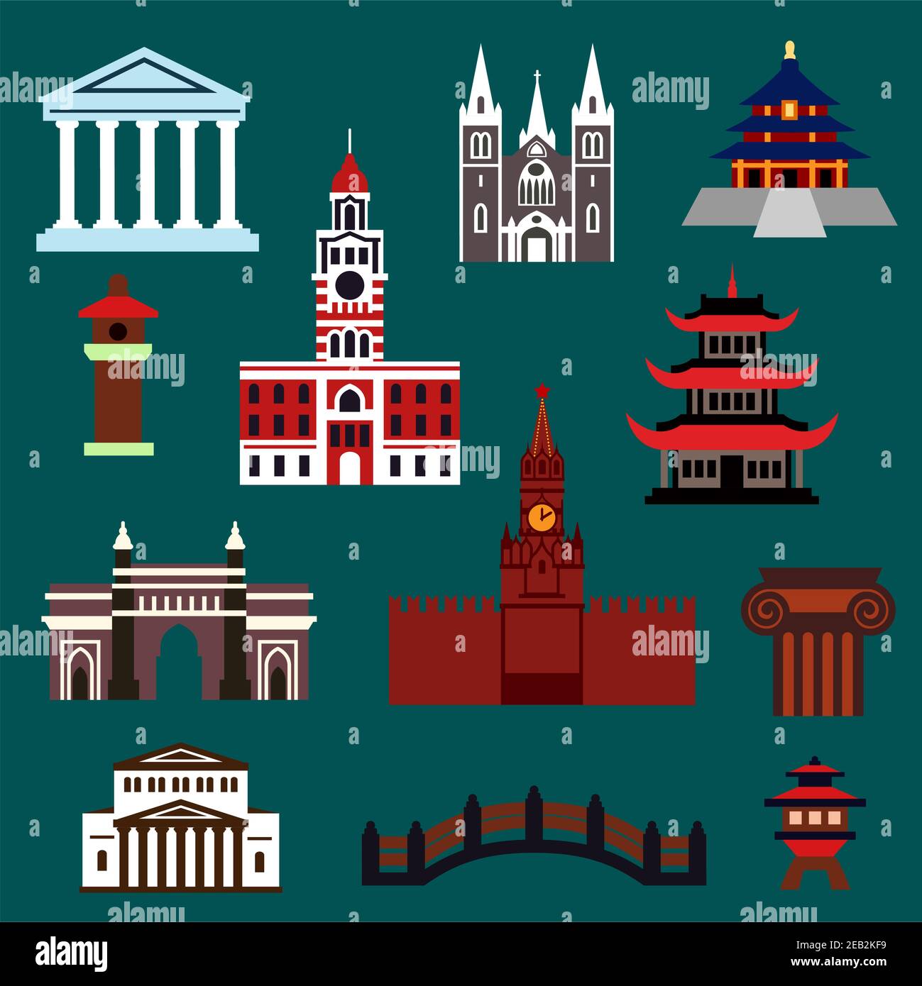 Tourist buildings buildings and temples Stock Vector Images - Alamy