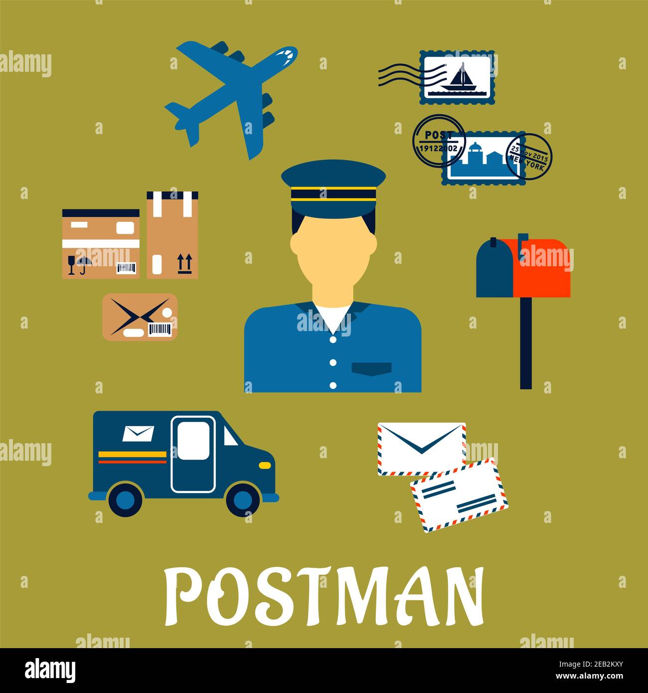 Postage stamps cartoon Stock Vector Images - Alamy