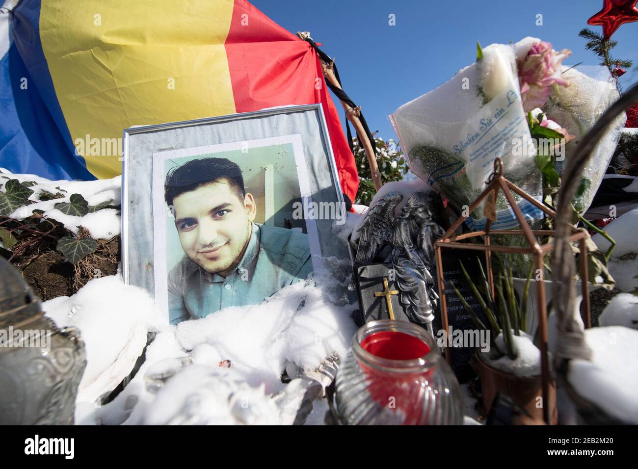 Hanau, Germany. 09th Feb, 2021. A photo at the site of the attack in ...