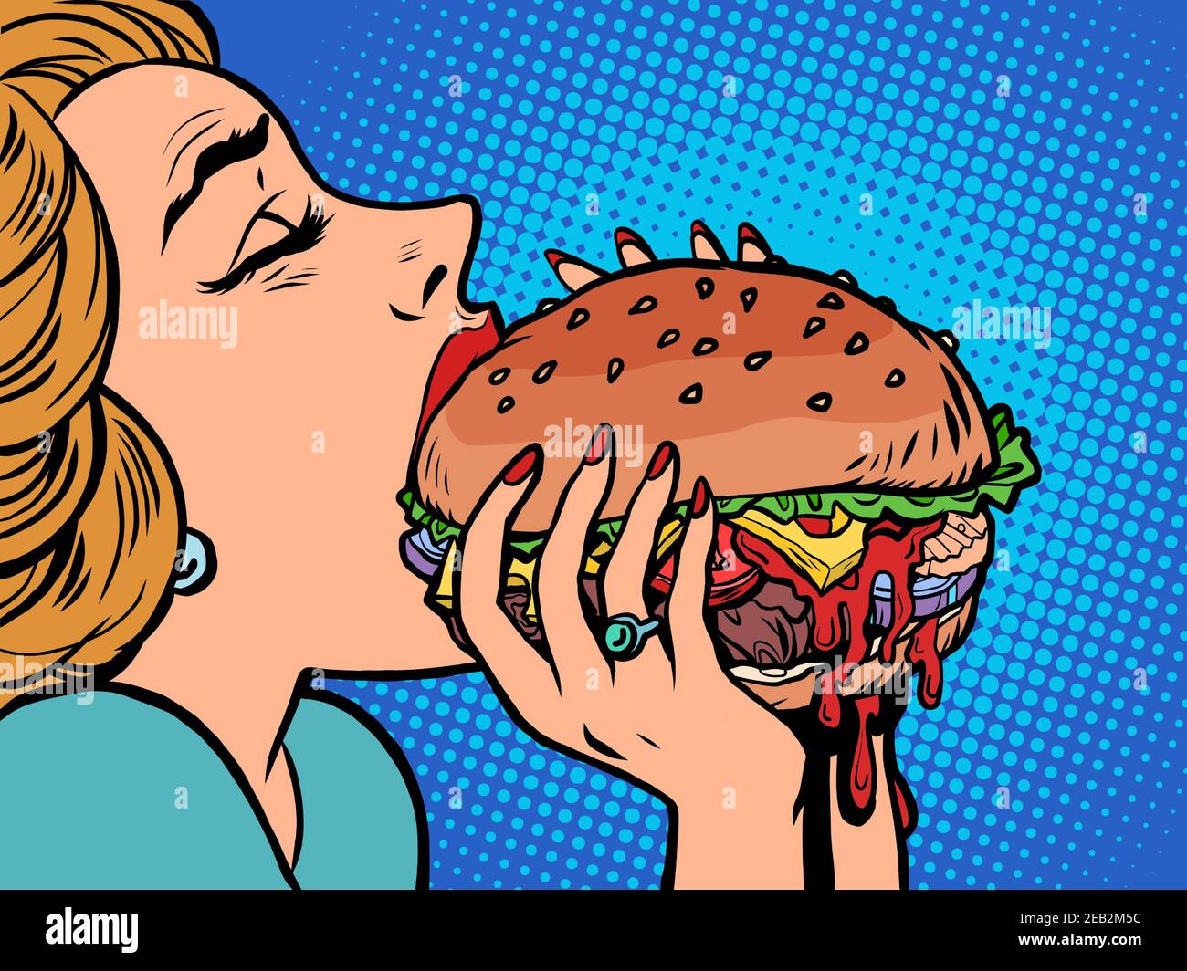 Eating steak lunch Stock Vector Images - Alamy