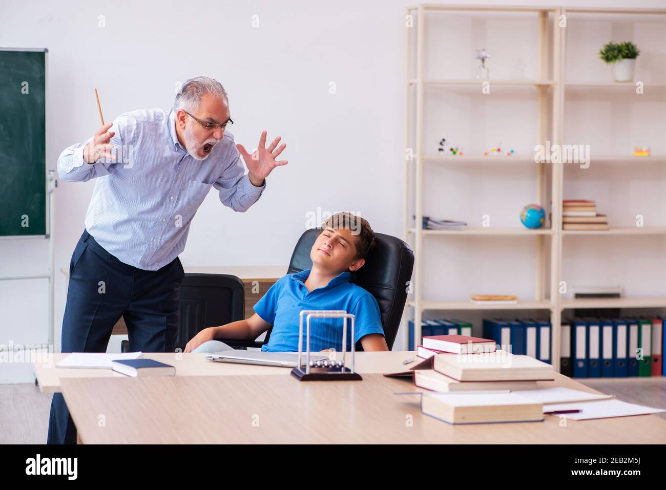 Angry kid in class hi-res stock photography and images - Alamy