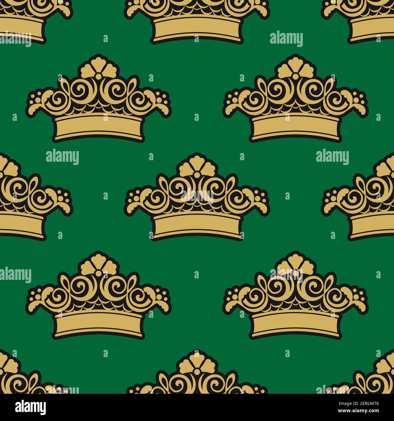 Green Gold Crown Background
