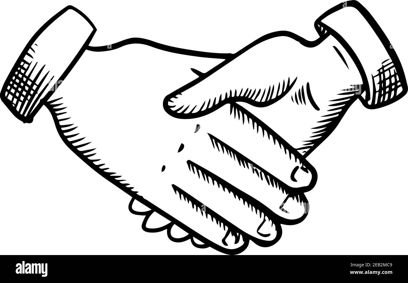 Business partnership handshake of two people isolated on white ...