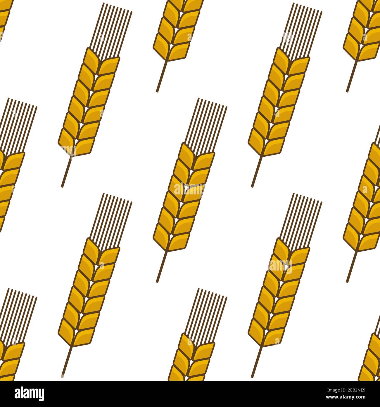 Retro stylized agriculture seamless pattern with ripe yellow wheat ears ...