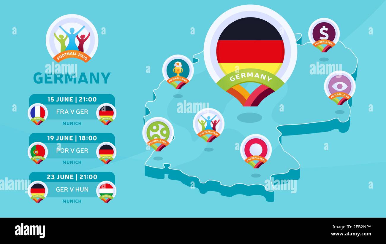 Germany natioanal team matches on Isometric map vector illustration ...