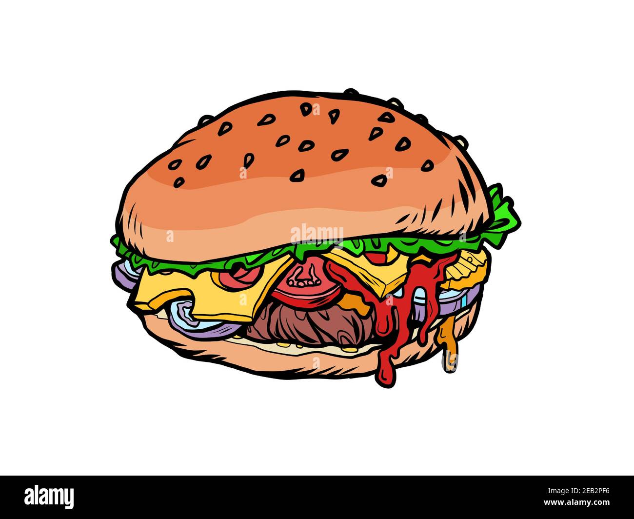Hamburger beef meat burger Stock Vector Images - Alamy