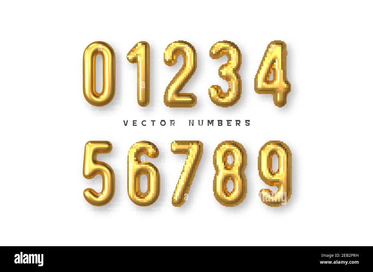 Golden numbers vector set Stock Vector Image & Art - Alamy