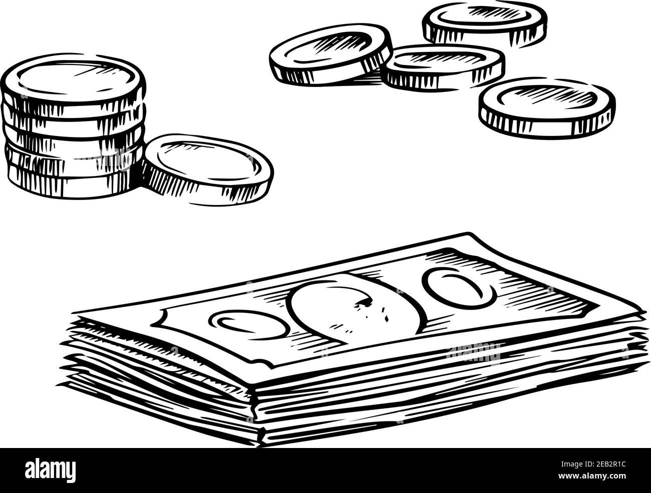 American dollar money bills coins Stock Vector Images - Alamy