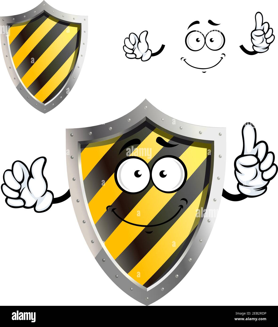 Protective sign cartoon character with yellow and black stripes, for ...