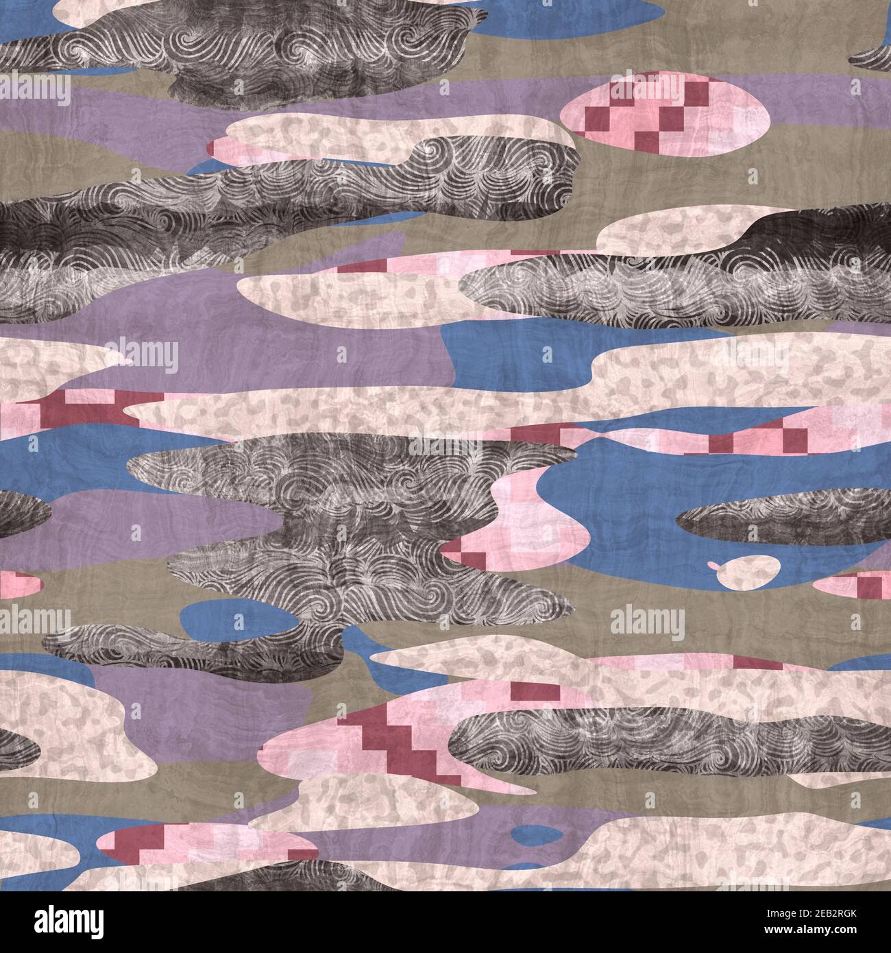 Seamless collage in camo shapes vivid montage Stock Photo - Alamy