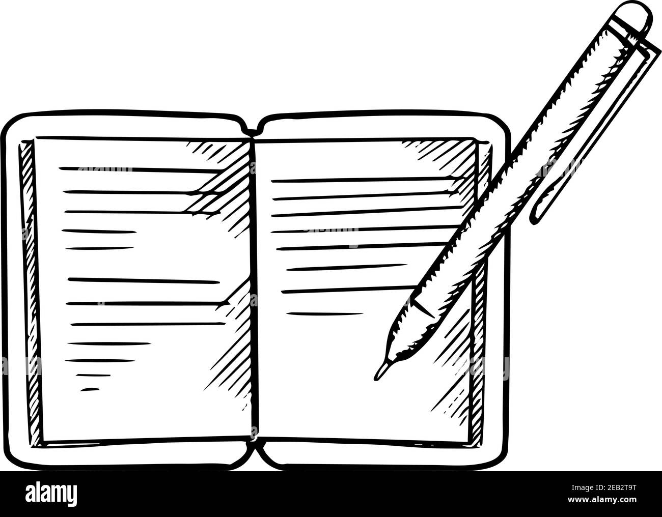 Open Notebook Clipart Black And White