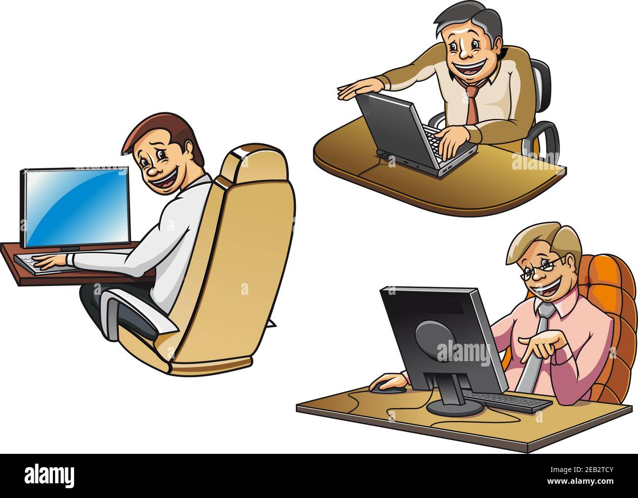 Working on computers cartoon hi-res stock photography and images - Alamy