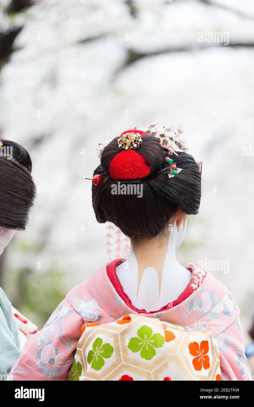 Geisha japan and back view hi-res stock photography and images - Alamy