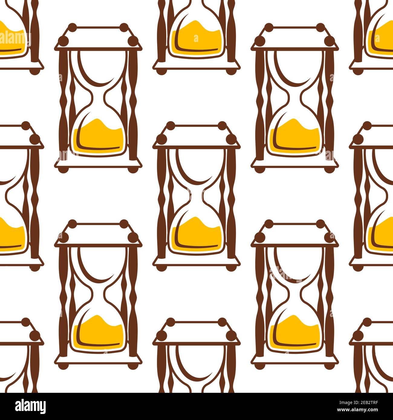 Timeout hourglasses seamless pattern with empty upper bulbs on white ...