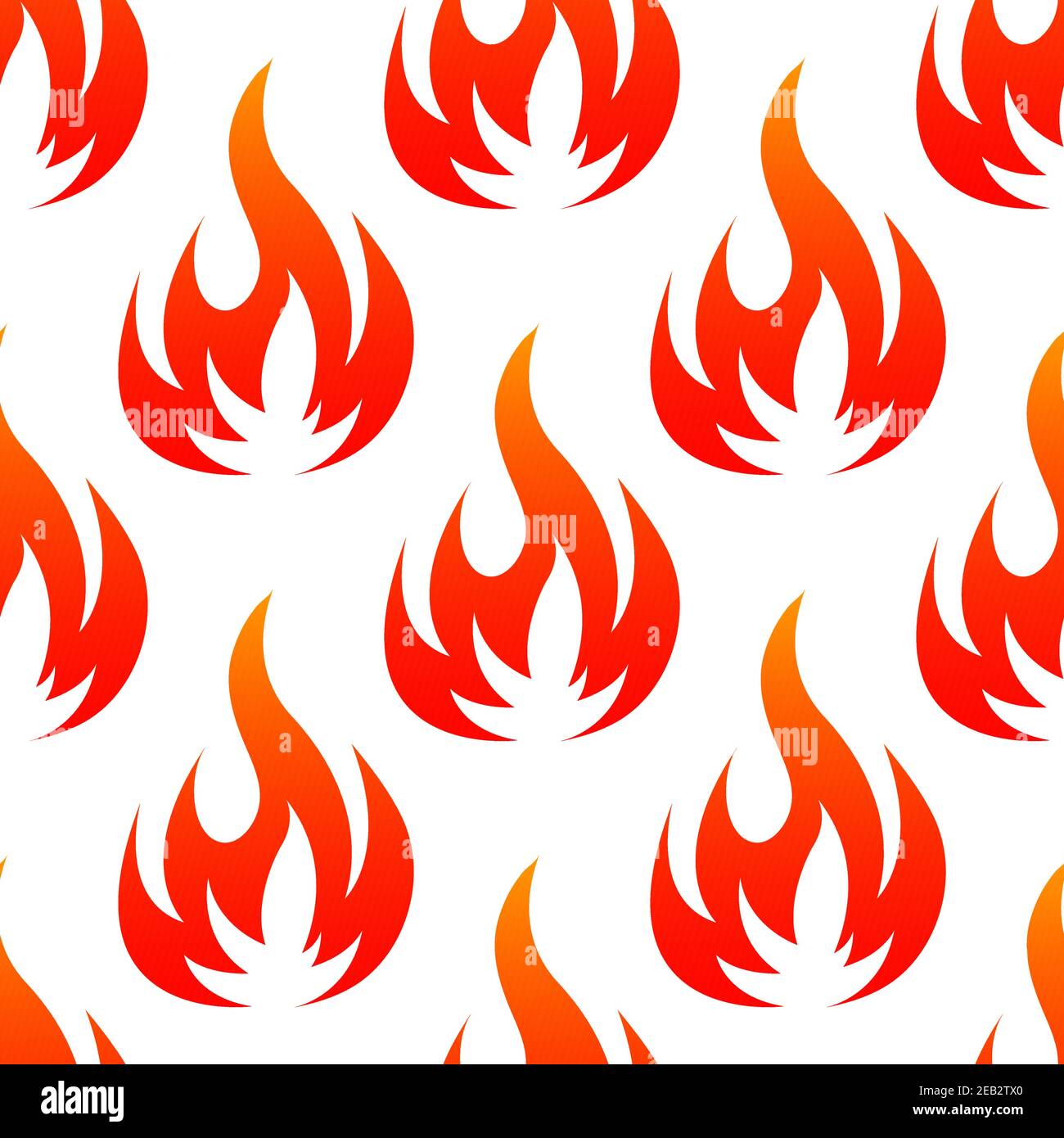 Hot fire flames seamless pattern with decorative red and orange fire ...