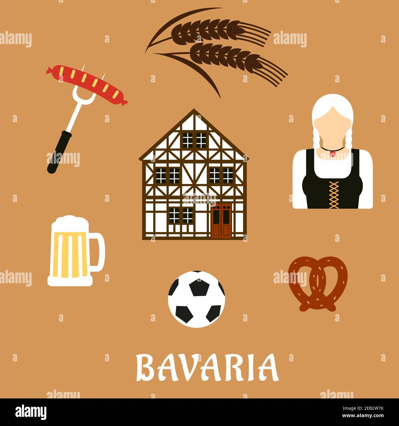 German sausage icon flat hi-res stock photography and images - Alamy