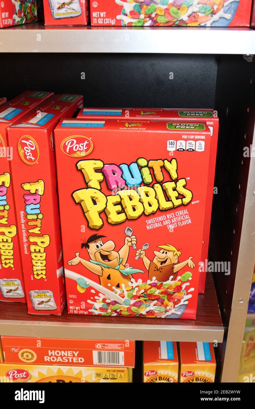 Fruity Pebbles Cereal Box Side