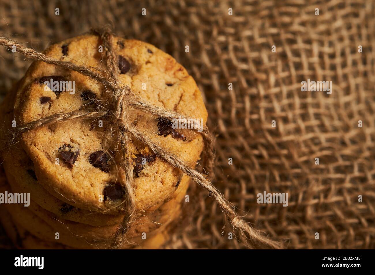 Rustic Charm: Freshly Baked Chocolate Chip Cookies Stock Photo - Alamy