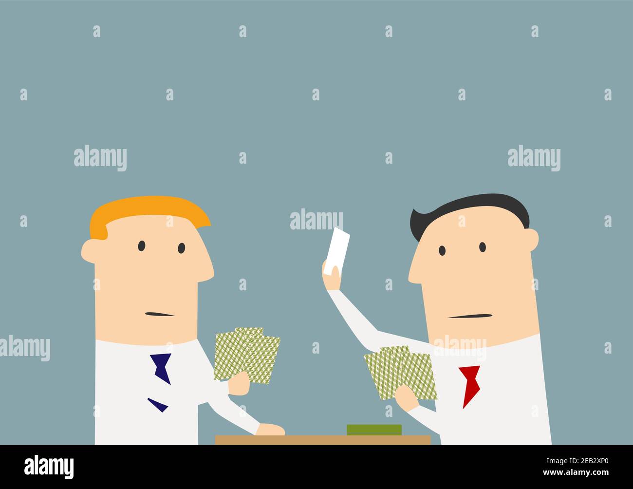 Businessmen colleagues playing cards in the office during coffee break ...