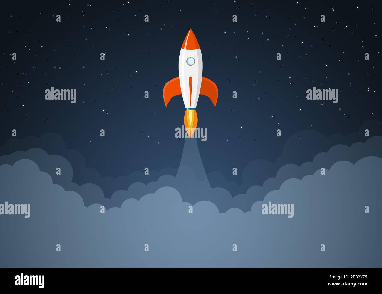 Rocket takes off into outer space Stock Photo - Alamy