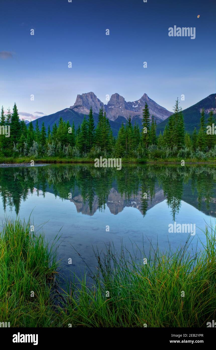 Three Sisters at Sunrise near Canmore, Alberta, Canada Stock Photo - Alamy