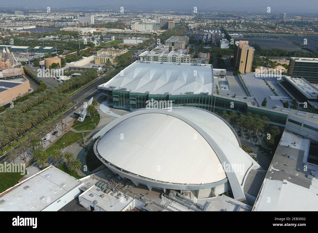 An aerial view of the Anaheim Convention Center Arena, Wednesday, Feb ...