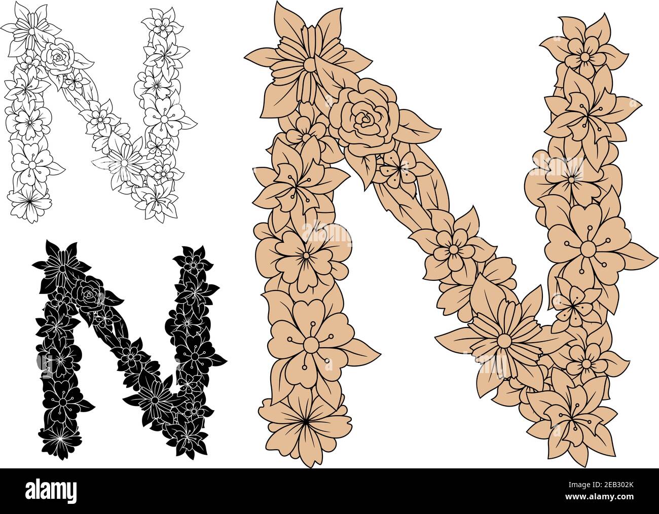 Uppercase Letter N Outline