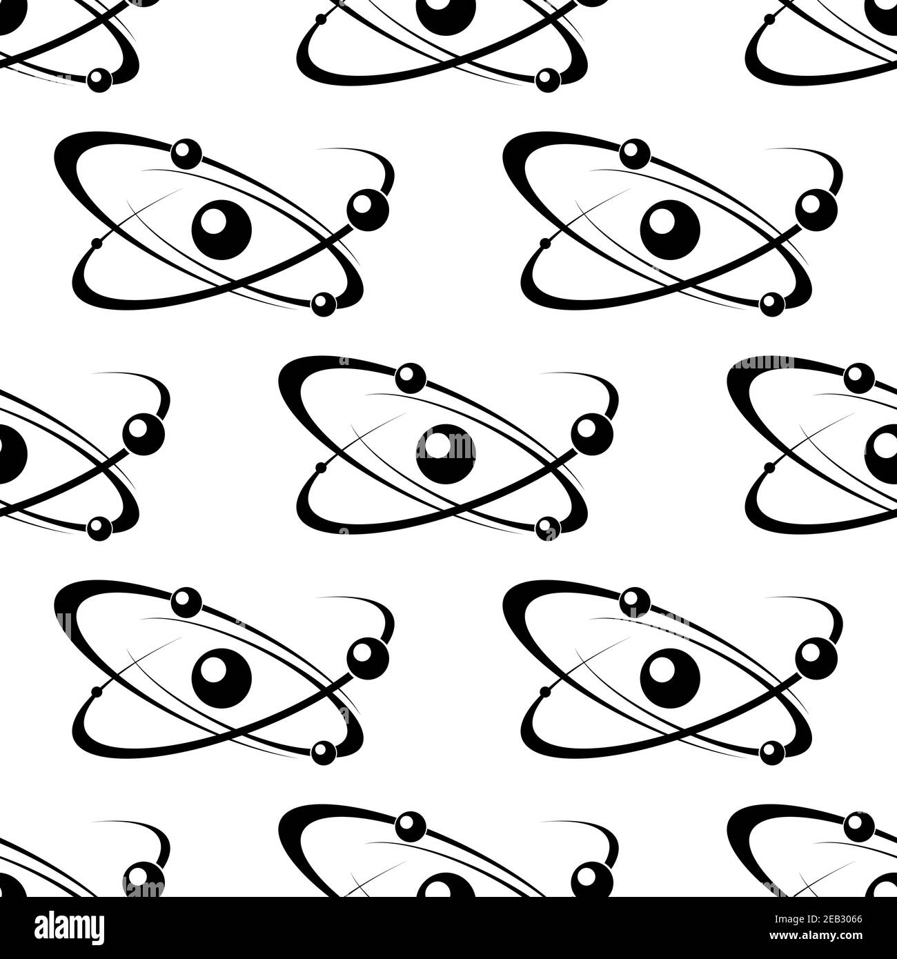 Models of atoms seamless pattern with electrons orbiting the nucleus on ...