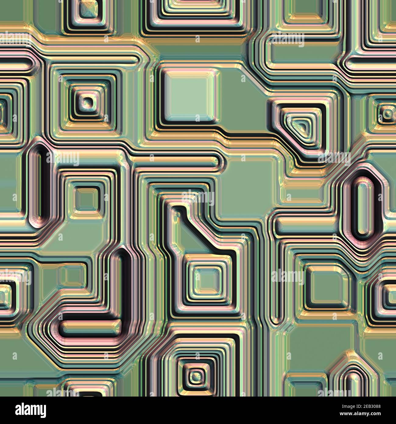 3D render of hi-tech metallic seamless background tile with unique ...